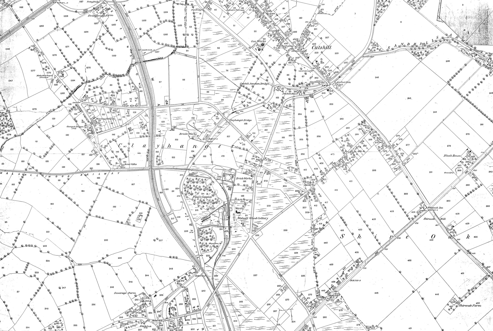 Southern Brownhills, Clayhanger and Shire Oak, 1884. | BrownhillsBob's ...