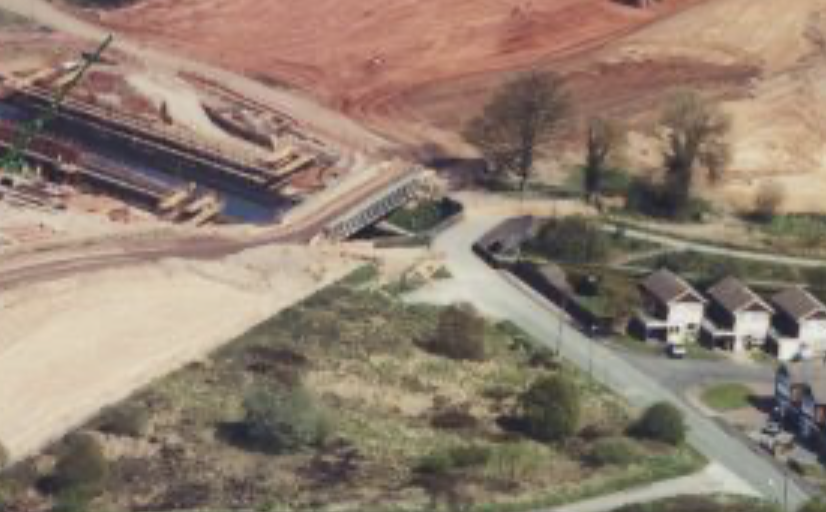 Motorway flyover – aerial images of the M6 Toll construction ...